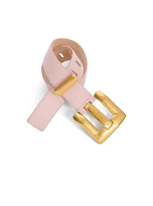 Balmain Anthem Smooth Leather Belt - Pink
