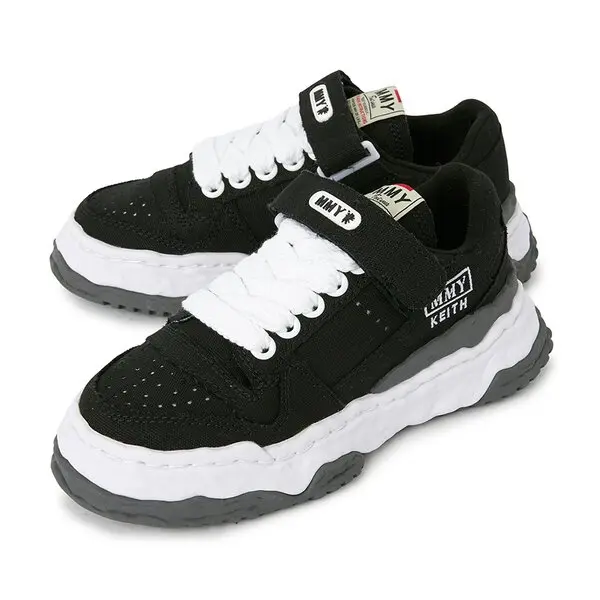 Mihara Yasuhiro Keith Round Toe Lace-up Sneakers - Black