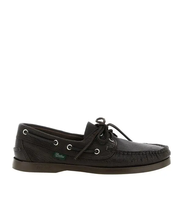 Paraboot Logo Patch Lace-up Loafers - Black
