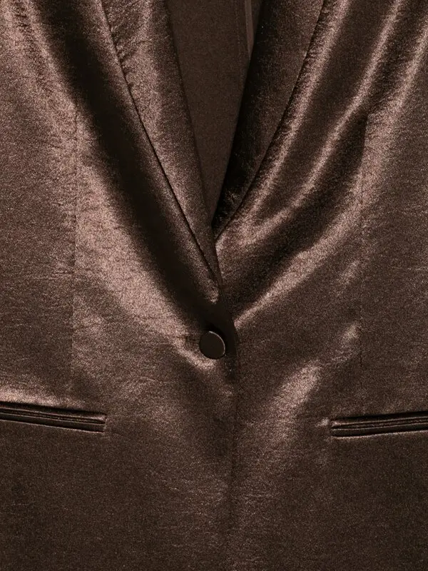 ALYSI Smoking Jacket With Shawl Lapels - Chocolate