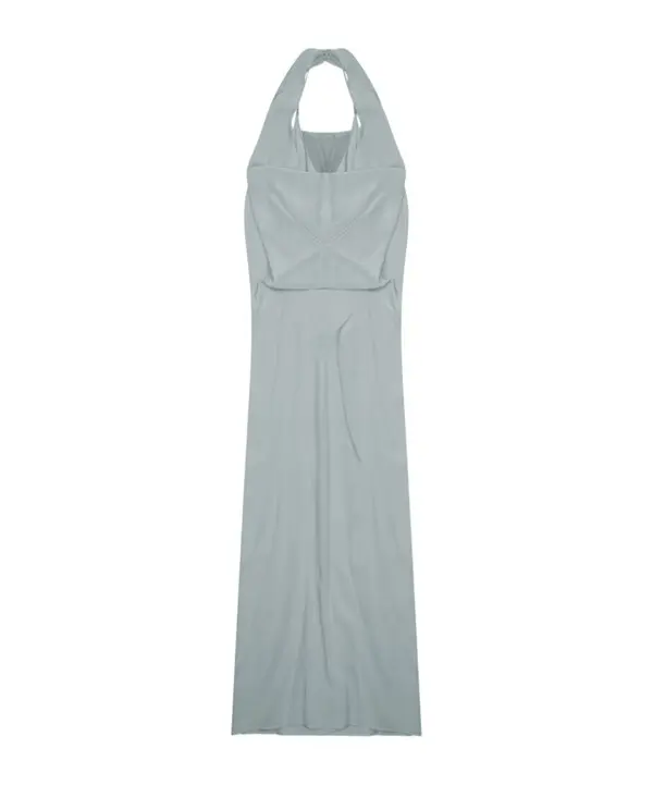 ALYSI Draped Halterneck Maxi Dress - Gray