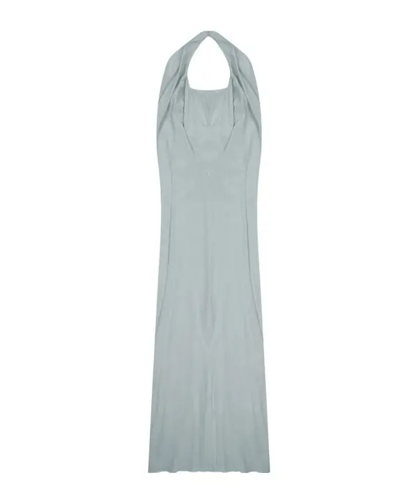 ALYSI Draped Halterneck Maxi Dress - Gray