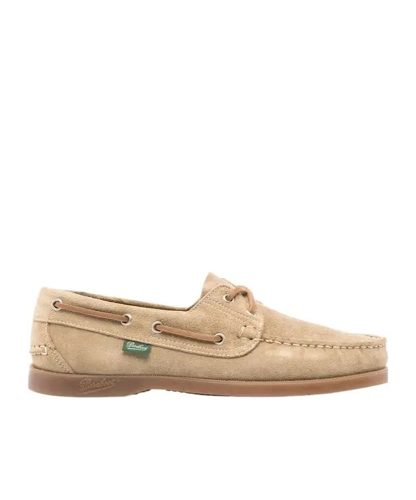 Paraboot Suede Lace-up Loafers - Nude