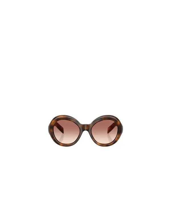 Prada Oversized Round Frame Sunglasses - Brown