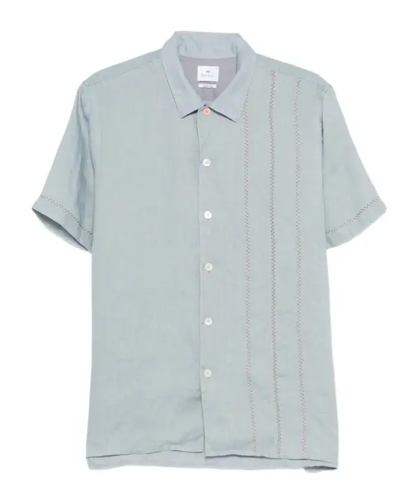 Paul Smith Embroidered-detail Short-sleeve Shirt - Green