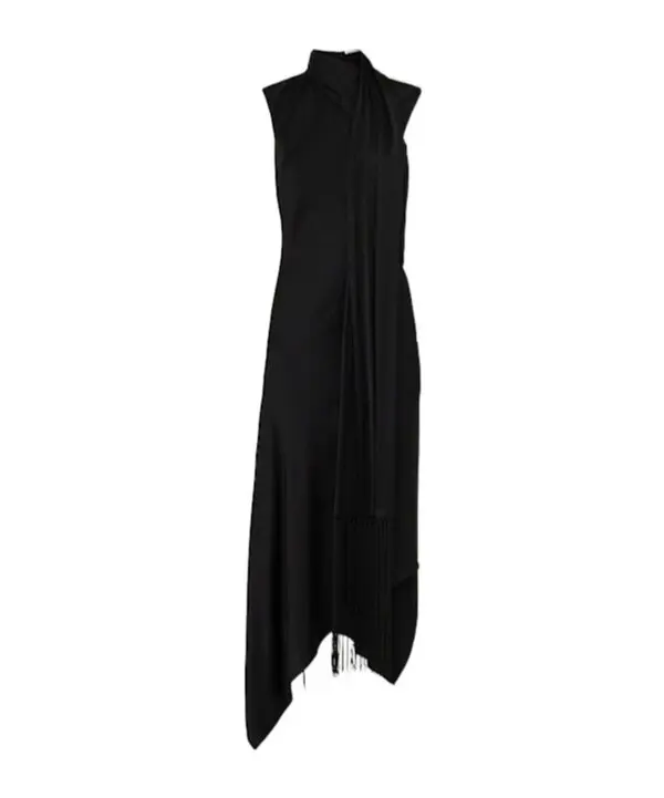 Acne Studios Viscose Blend Midi Dress - Black