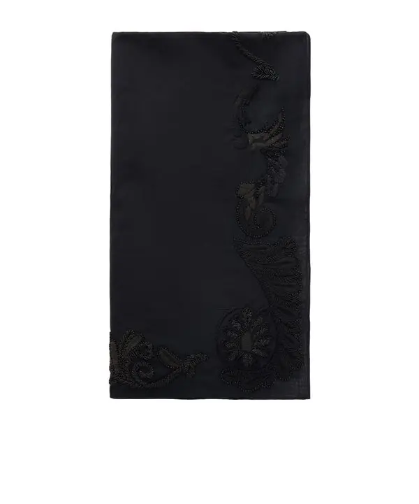 Dries Van Noten Bead-embellished Embroidered Cotton Scarf - Black