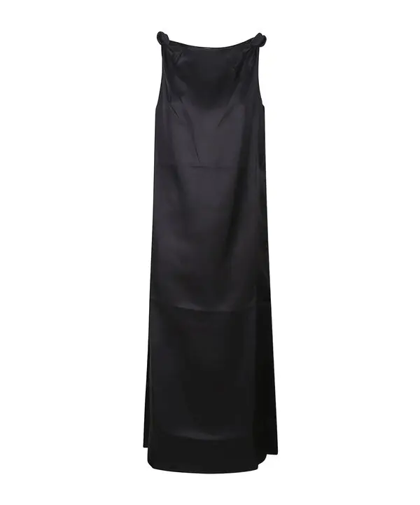 Loulou De Saison Knot-detail Silk Dress - Black