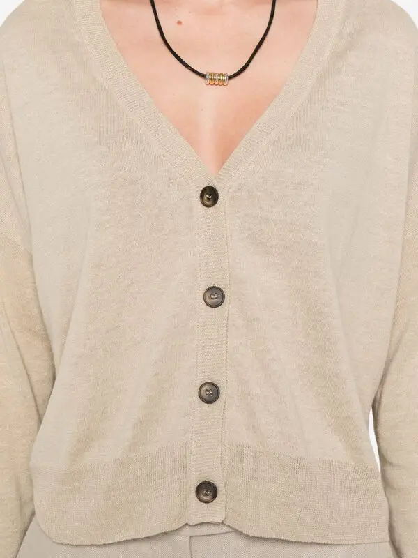 BASERANGE Buttoned V-neck Cardigan - Nude