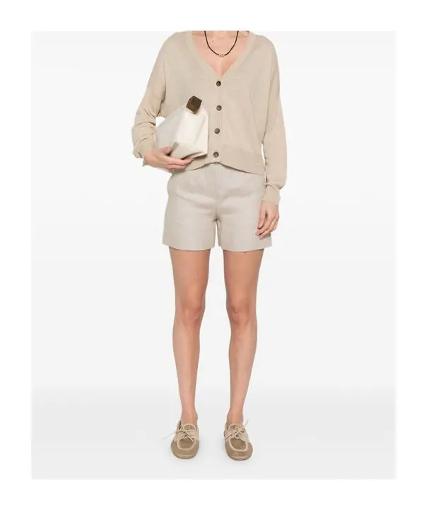 BASERANGE Buttoned V-neck Cardigan - Nude