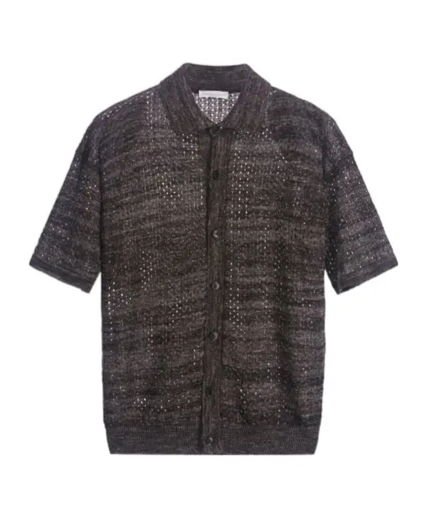 ROBERTO COLLINA Open-knit Short-sleeve Shirt