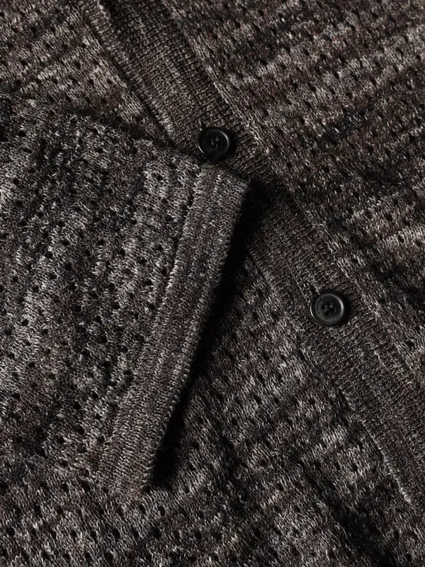 ROBERTO COLLINA Open-knit Short-sleeve Shirt