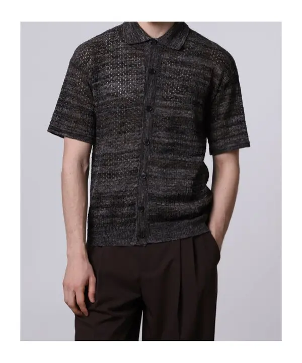 ROBERTO COLLINA Open-knit Short-sleeve Shirt