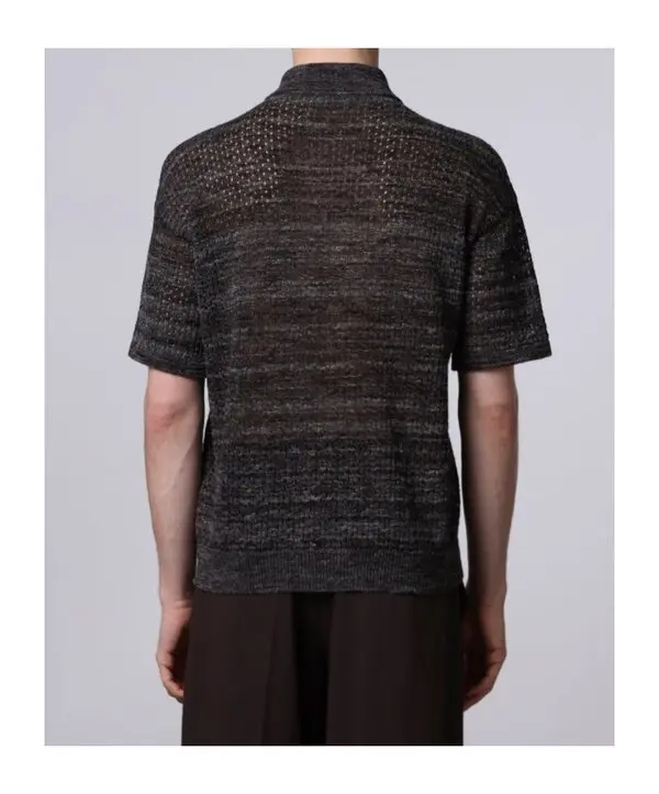 ROBERTO COLLINA Open-knit Short-sleeve Shirt