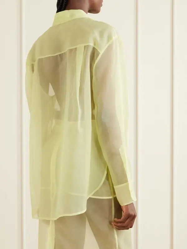 THE FRANKIE SHOP Peri Silk Blend Shirt - Yellow