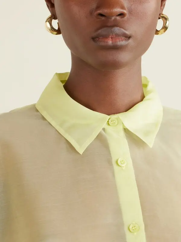 THE FRANKIE SHOP Peri Silk Blend Shirt - Yellow