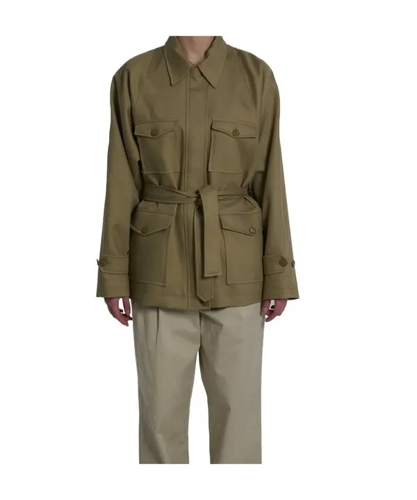 THE FRANKIE SHOP Kelia Belted Utility Jacket - Green