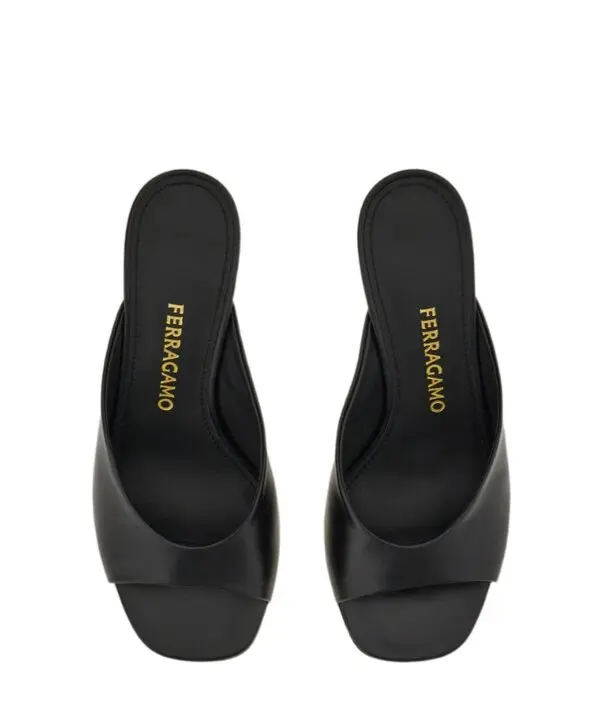 FERRAGAMO Sculptural Heel Heeled Sandals - Black