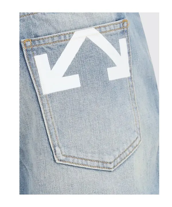 Off-White Denim Shorts With Belt Loops - Gray