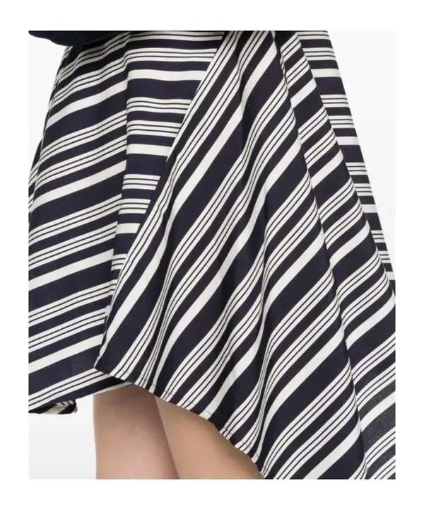 IRO PARIS Asymmetrical Striped V-neck Sleeveless Dress