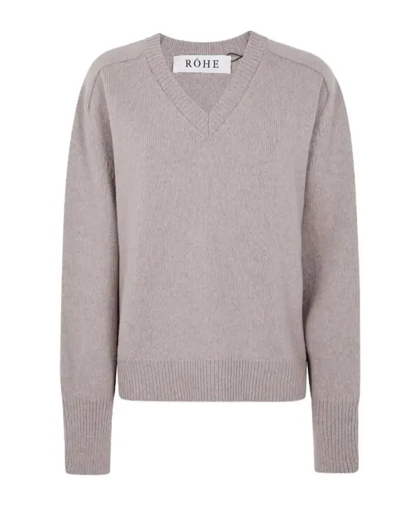 RÓHE Long Sleeve V-neck Knit Pullover