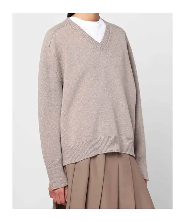 RÓHE Long Sleeve V-neck Knit Pullover