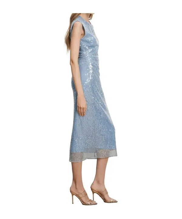 Veronica Beard Ruched Sequin Midi Dress