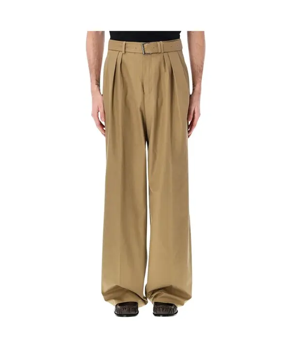 Dries Van Noten Wide Leg Belted Trousers - Brown
