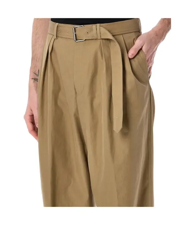Dries Van Noten Wide Leg Belted Trousers