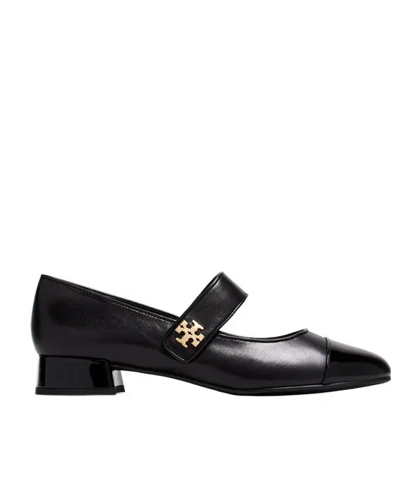 Tory Burch Cap-toe Mary Jane Heeled Pumps - Black