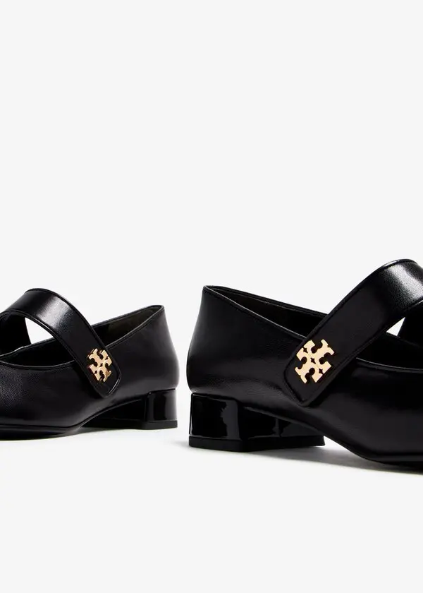 Tory Burch Cap-toe Mary Jane Heeled Pumps - Black