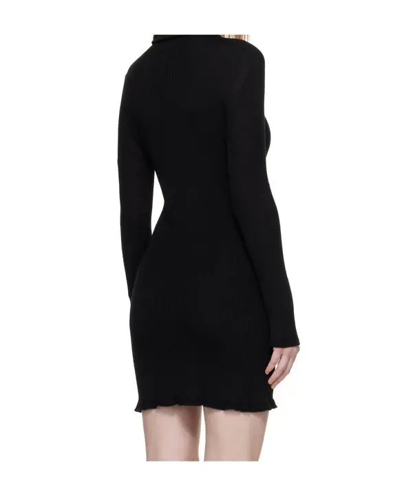 Cecilie Bahnsen Ribbed Collared Long Sleeve Dress