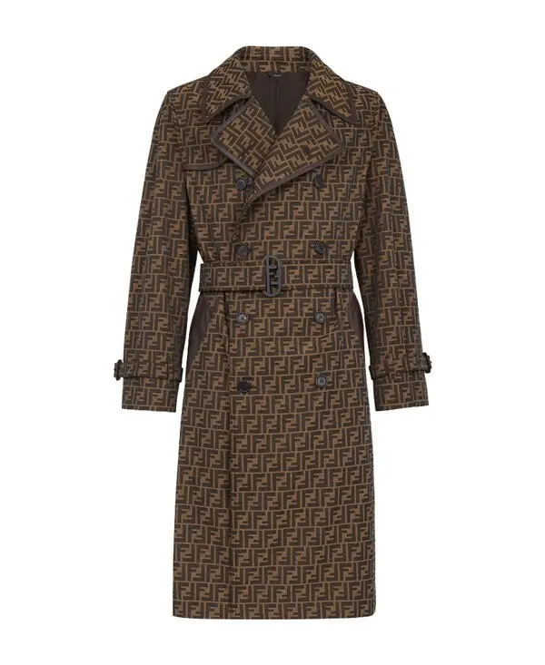Fendi Ff Motif Belted Trench Coat