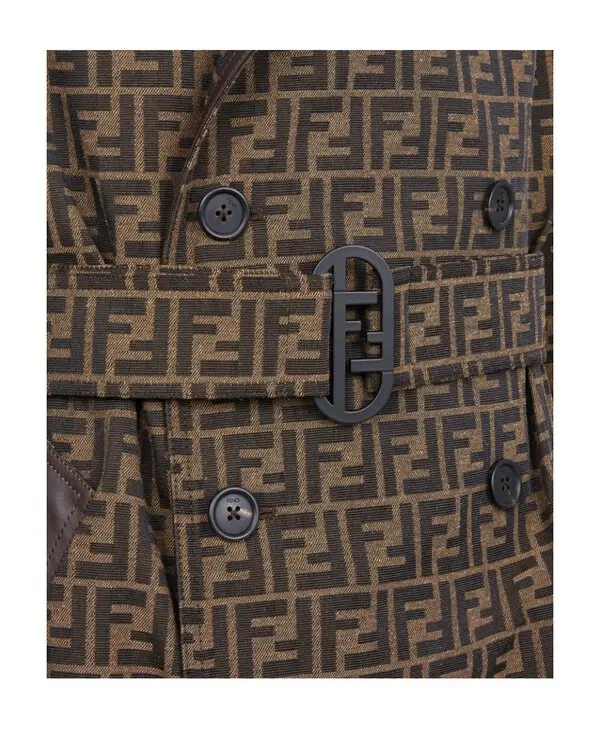Fendi Ff Motif Belted Trench Coat
