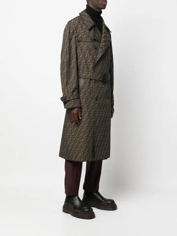 Fendi Ff Motif Belted Trench Coat