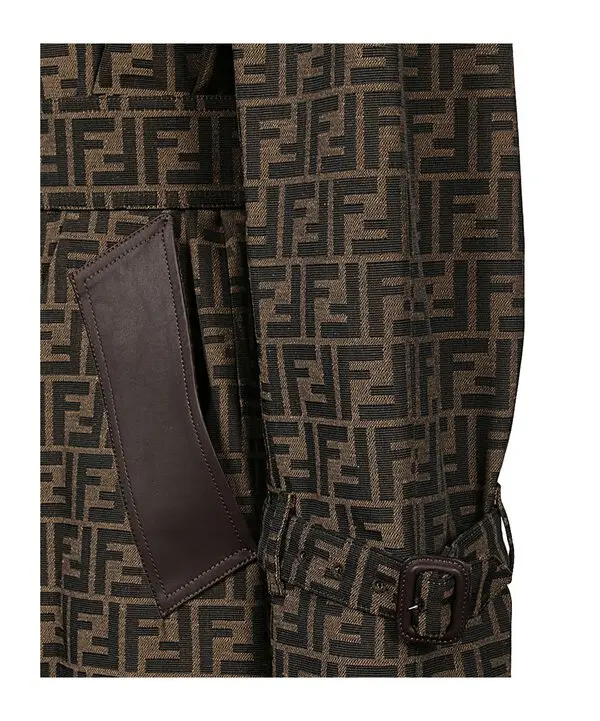 Fendi Ff Motif Belted Trench Coat