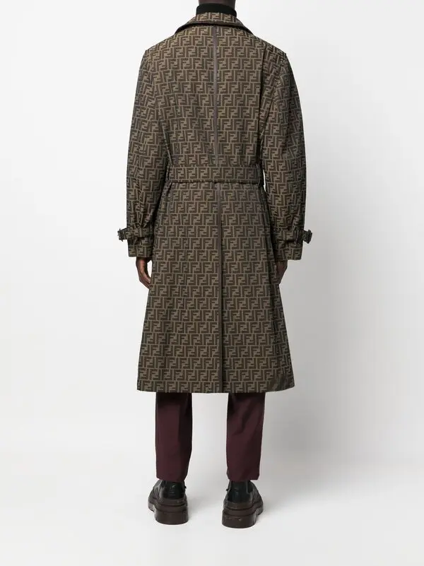 Fendi Ff Motif Belted Trench Coat