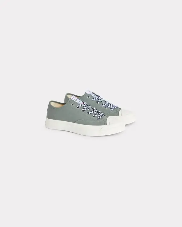 Kenzo Hoshi Low Top Sneakers In Cotton Canvas - White