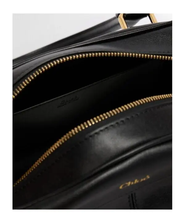 Chloé Leather Bowling Shoulder Bag - Black