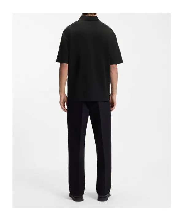 Hugo Boss Waffle-structured Polo Shirt In Cotton