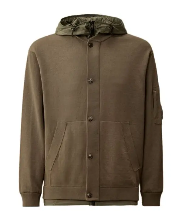 C.P. COMPANY Zip-up Hooded Jacket With Lens Detail - Gun Gray
