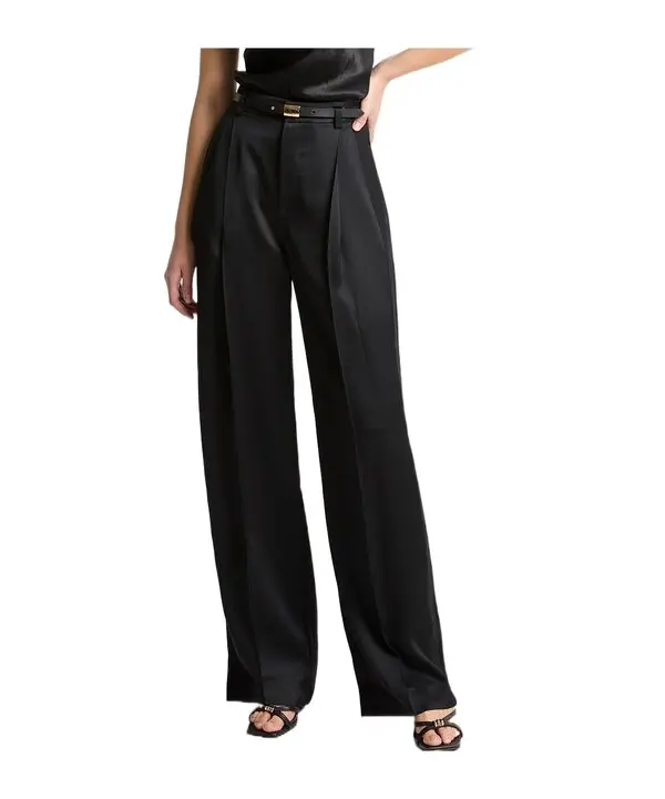 Vince High-waist Pleated Straight-leg Trousers