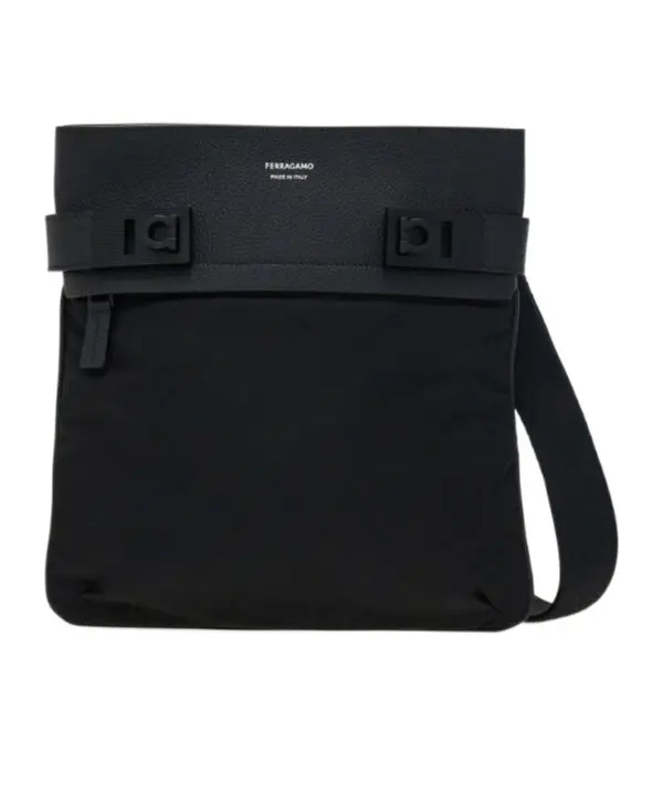 FERRAGAMO Buckled Messenger Bag - Black