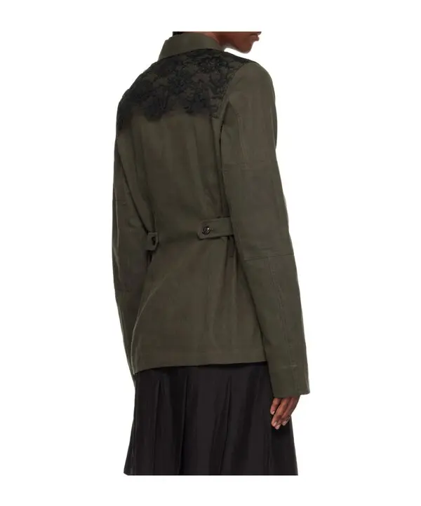 Our Legacy Split Collar Casual Jacket With Lace Trim