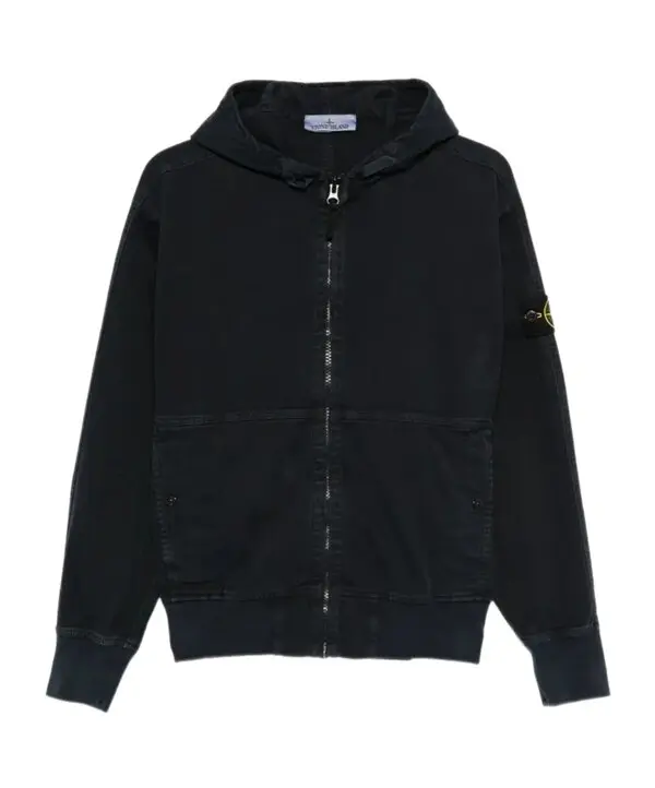 Stone Island Hooded Zip Sweatshirt - Blue
