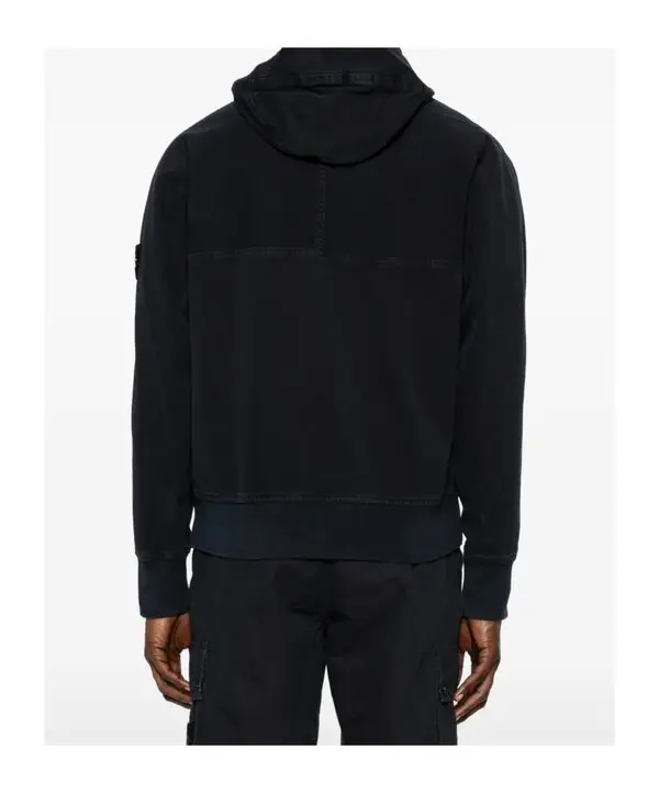 Stone Island Hooded Zip Sweatshirt - Blue
