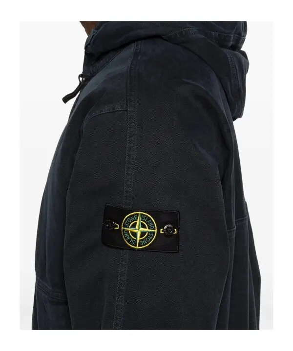 Stone Island Hooded Zip Sweatshirt - Blue