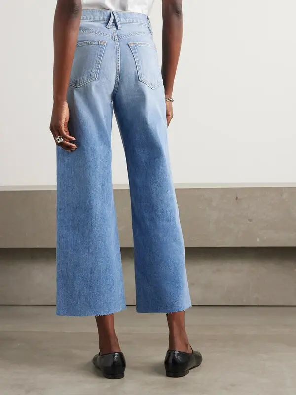 SLVRLAKE Grace Cropped High-rise Wide-leg Jeans - Blue