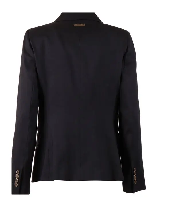 Peserico Double-breasted Peak Lapel Blazer - Black