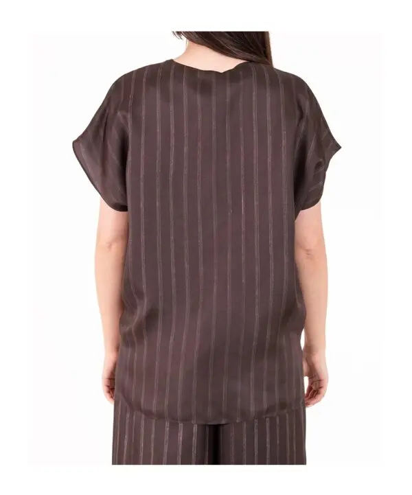 ALYSI V-neck T-shirt With Asymmetrical Hem